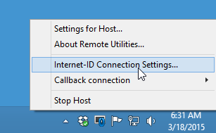 Internet ID connection settings | Remote Utilities