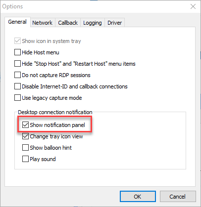 Notification panel | Remote Utilities