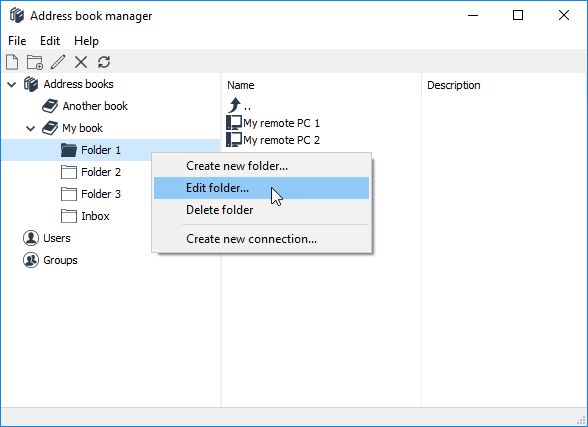 Admin Console: Address book manager | Remote Utilities