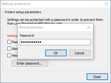 Settings protection | Remote Utilities
