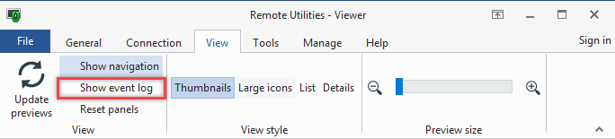 Viewer Log | Remote Utilities