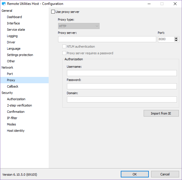 Remote Host Settings | Remote Utilities